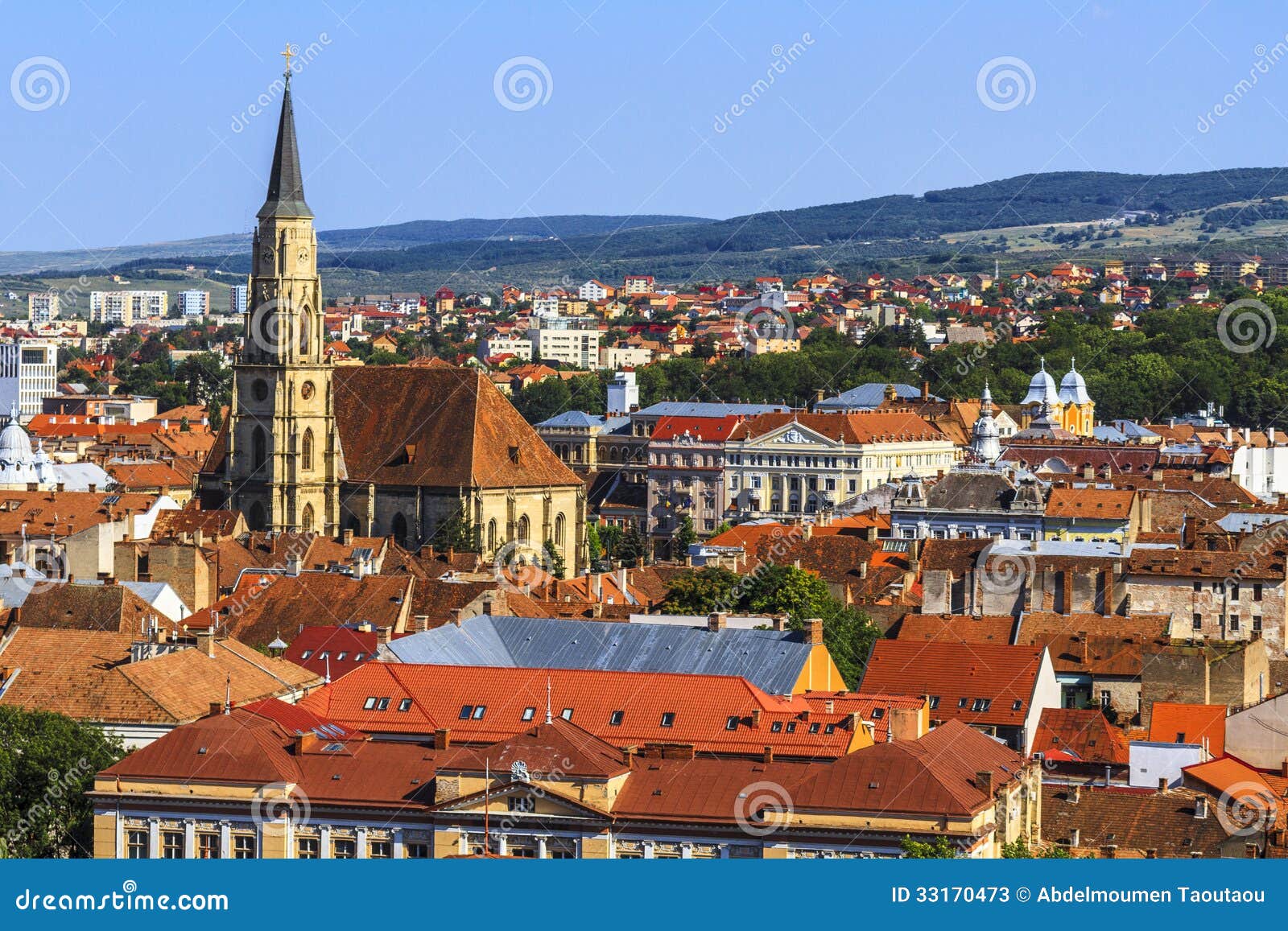 Cluj-Napoca city stock image. Image of blue, roof, pattern - 33170473