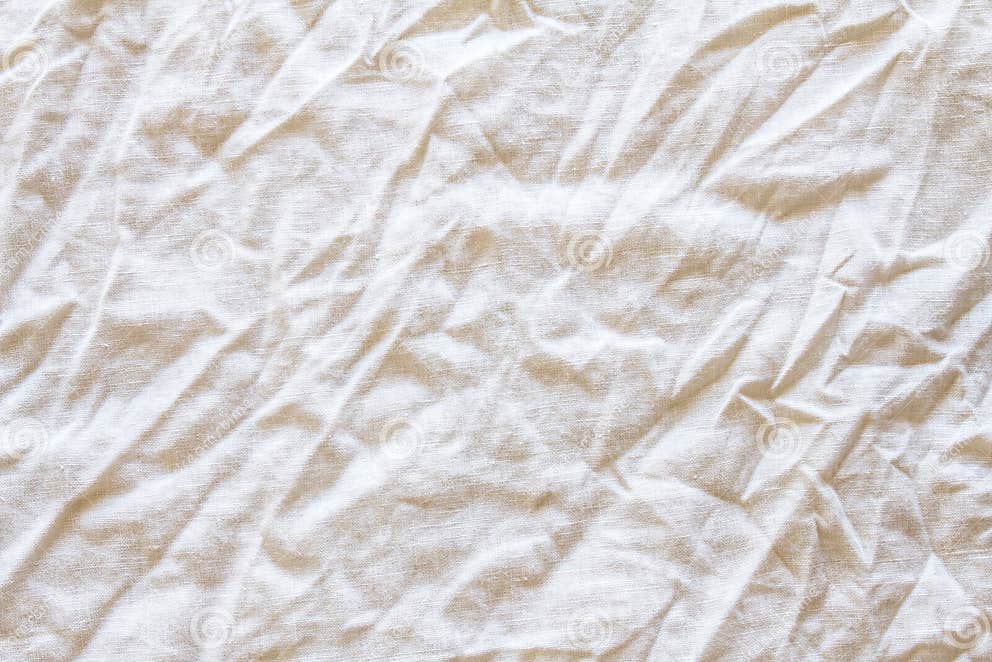 Clumpled White Fabric Texture Surface Background Stock Image - Image of ...