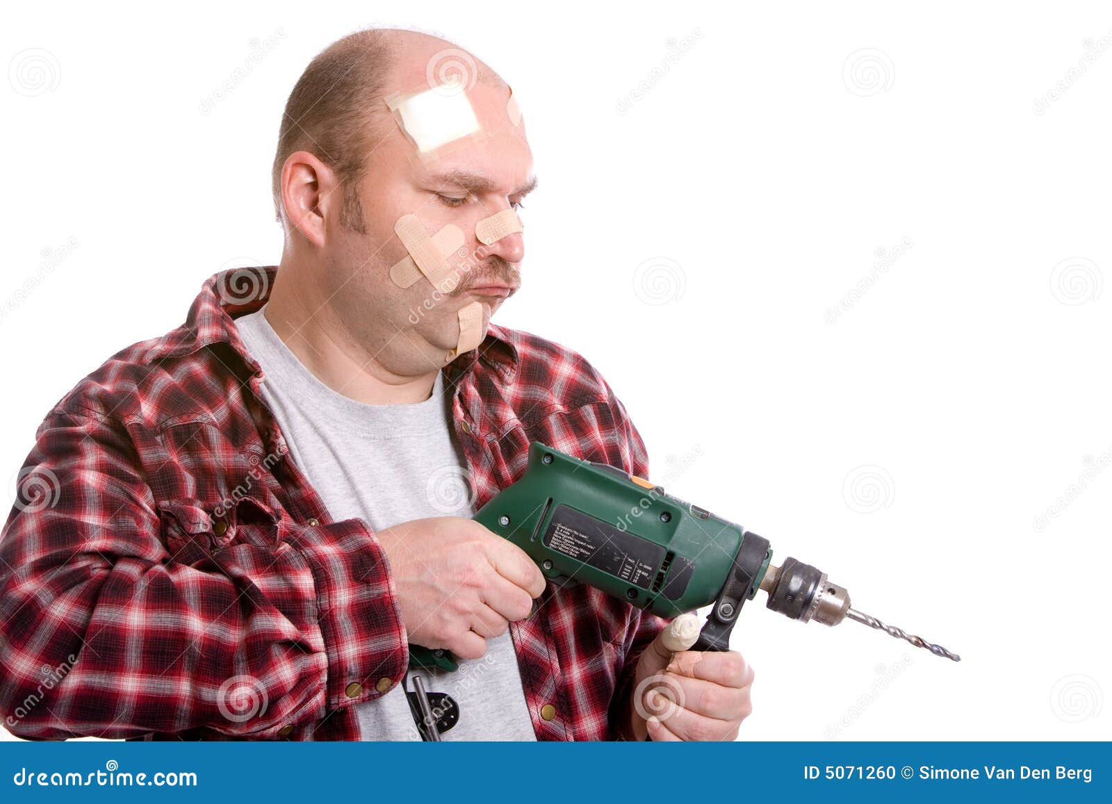 Clumsy handyman stock photo. Image of mature, medical - 5071260