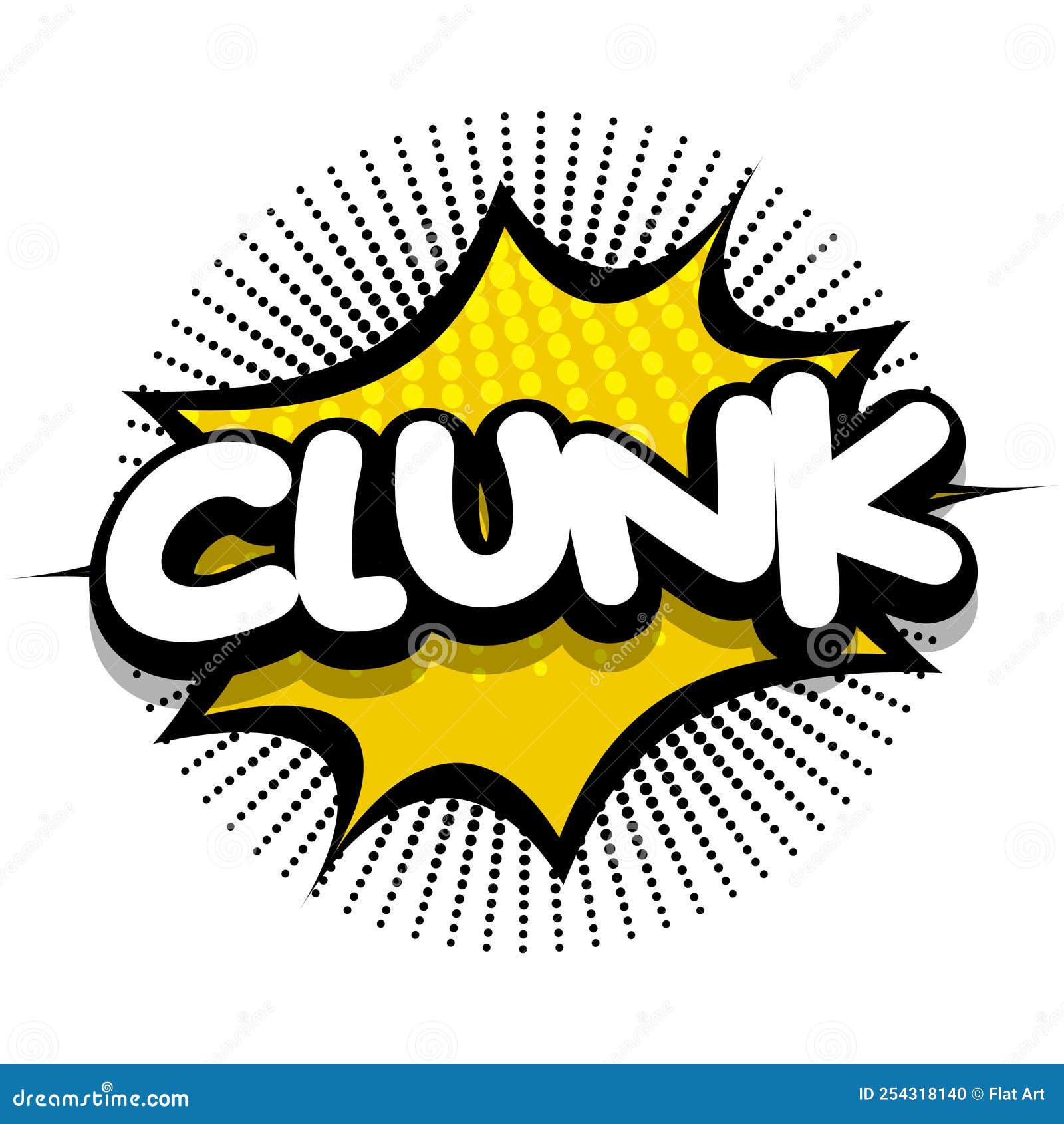 Clunk Comic Book Explosion Bubble Vector Illustration Stock Vector ...