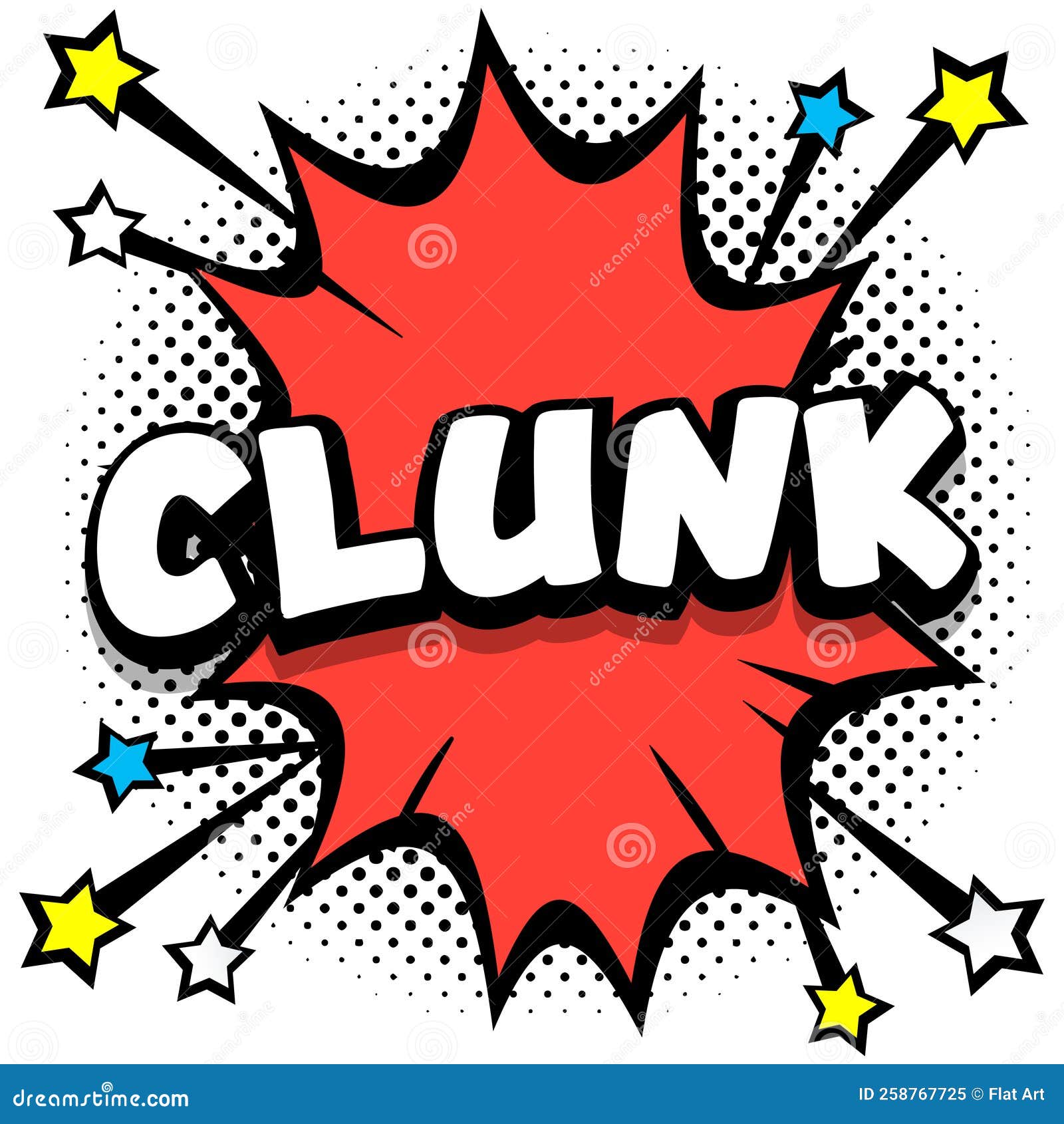 Clunk Pop Art Comic Speech Bubbles Book Sound Effects Stock Vector ...