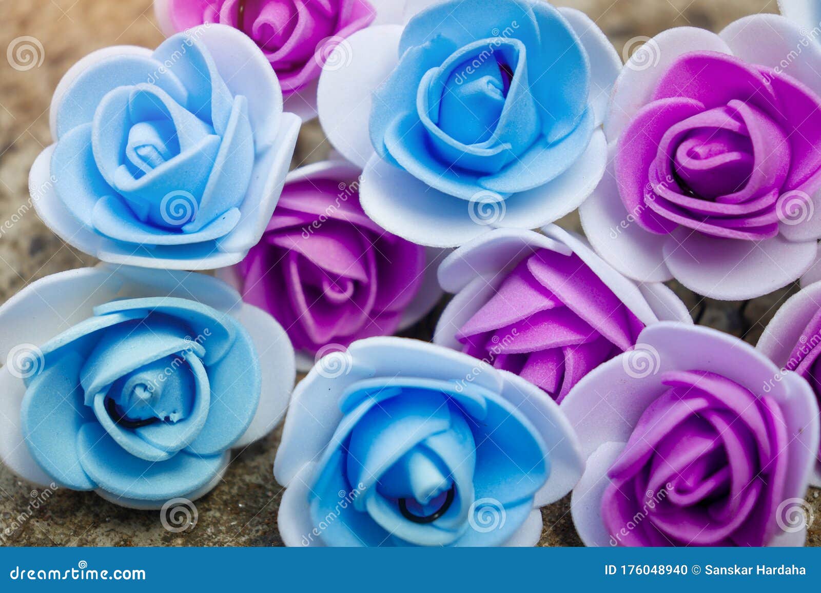 A Cluster of Artificial Roses Made of Plastic Stock Photo - Image of ...