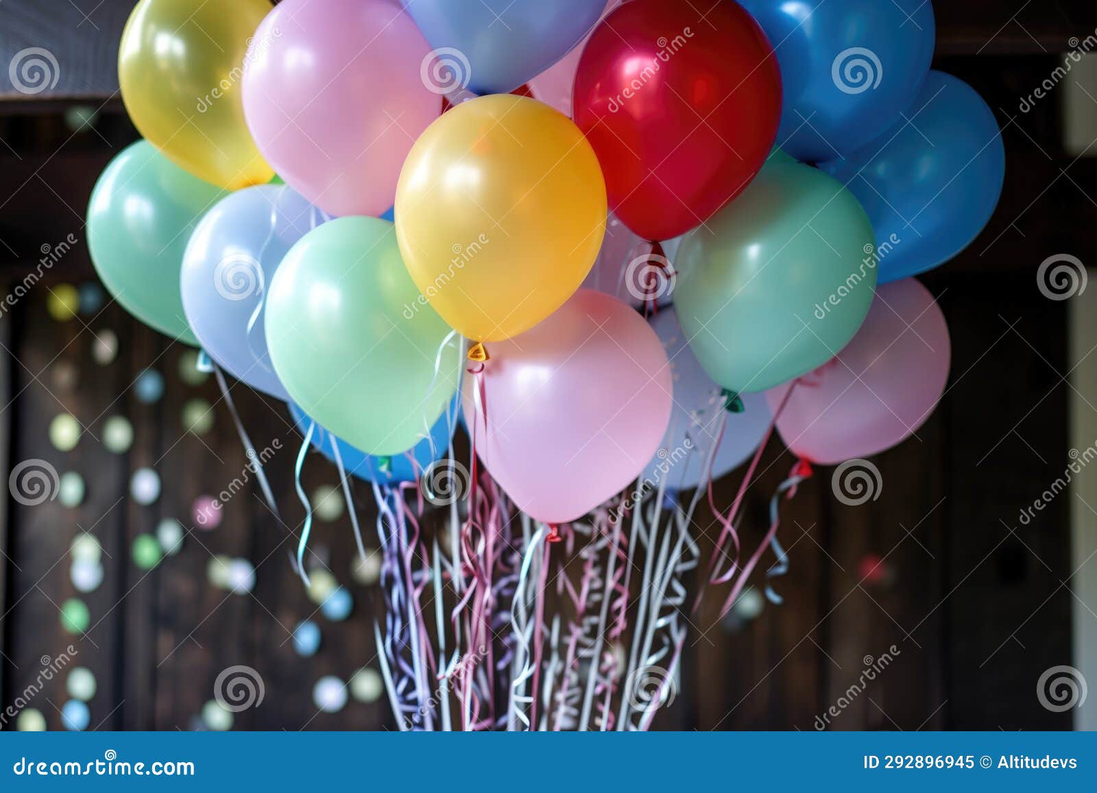 Cluster of Balloons Tied Together Stock Image - Image of party, festive ...