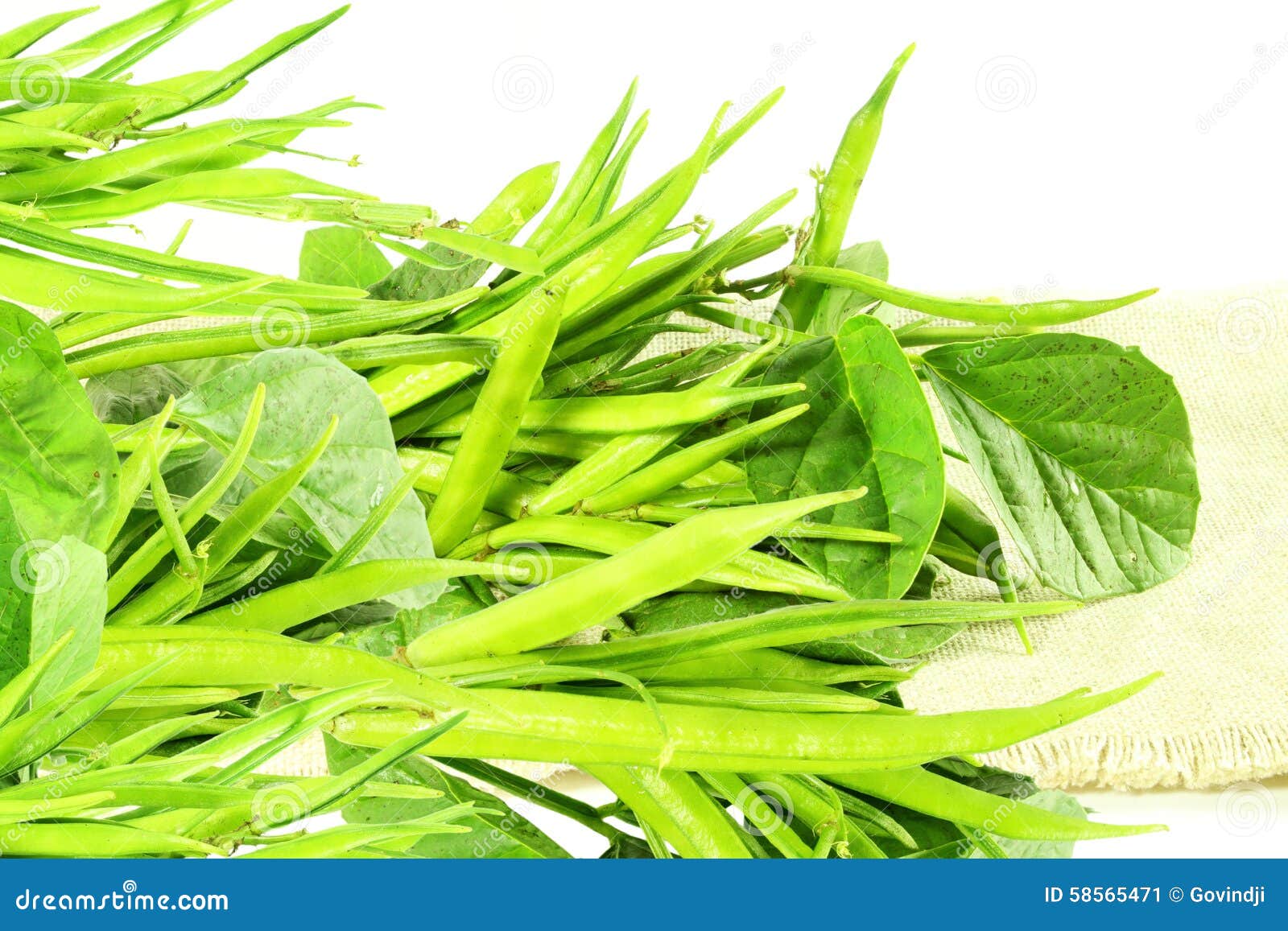 Cluster Bean or Guar Been Indian Vegetable in White Background Stock ...