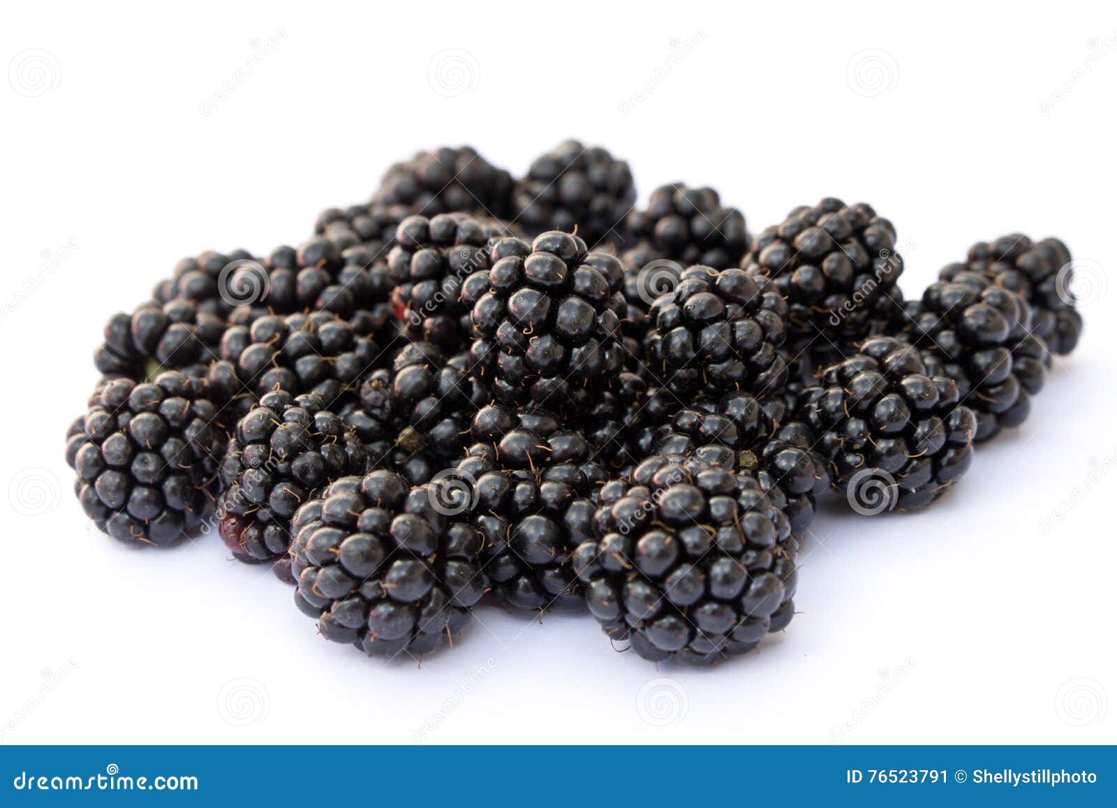 Cluster of Blackberries on White Background Stock Image - Image of ...
