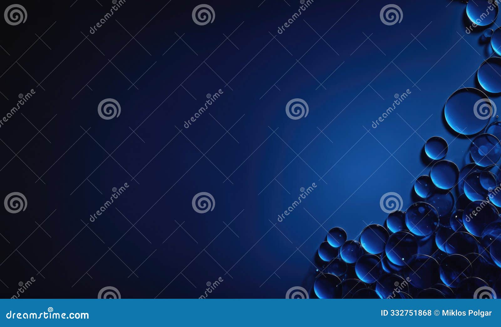 A Cluster of Blue Bubbles Floats on a Deep Blue Background Stock Photo - Image of fluid, closeup ...