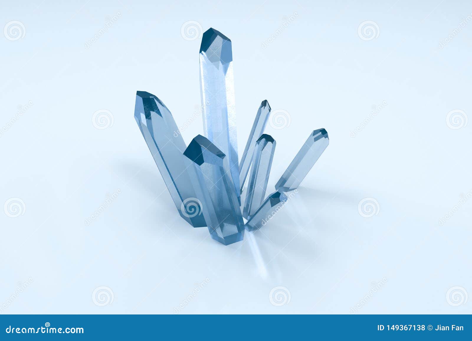 A Cluster of Blue Magic Crystal Gather Together, 3d Rendering Stock ...