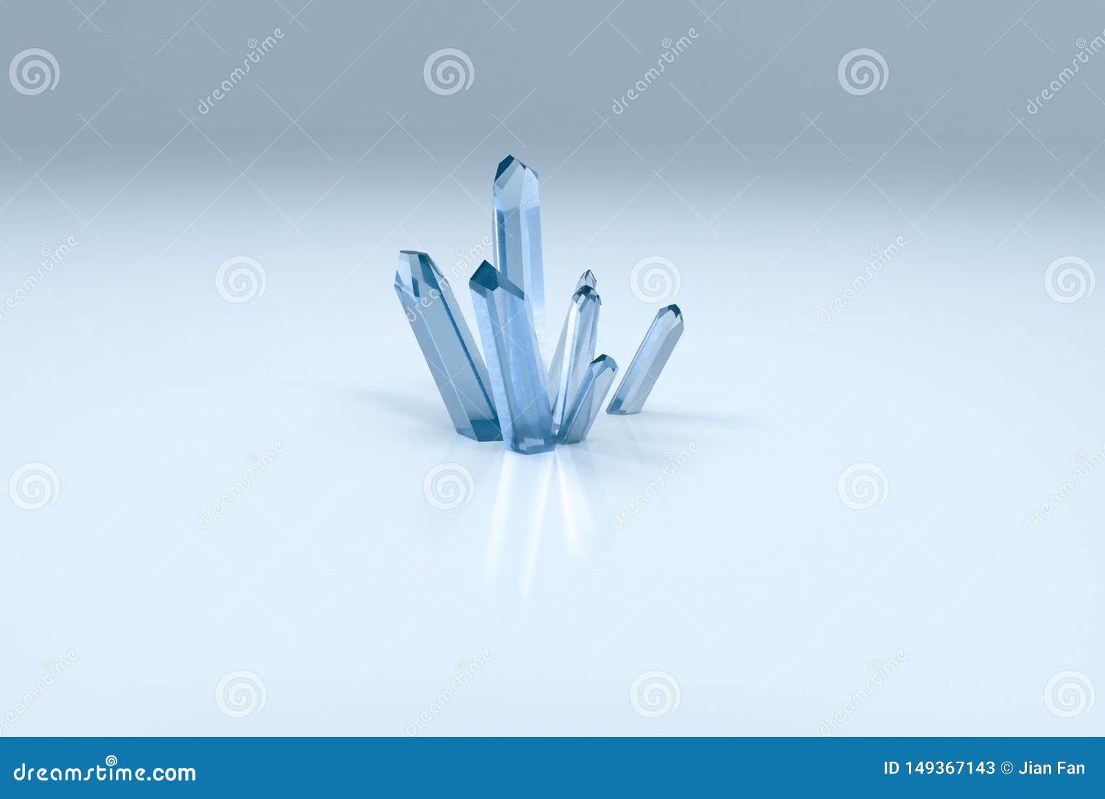 A Cluster of Blue Magic Crystal Gather Together, 3d Rendering Stock ...