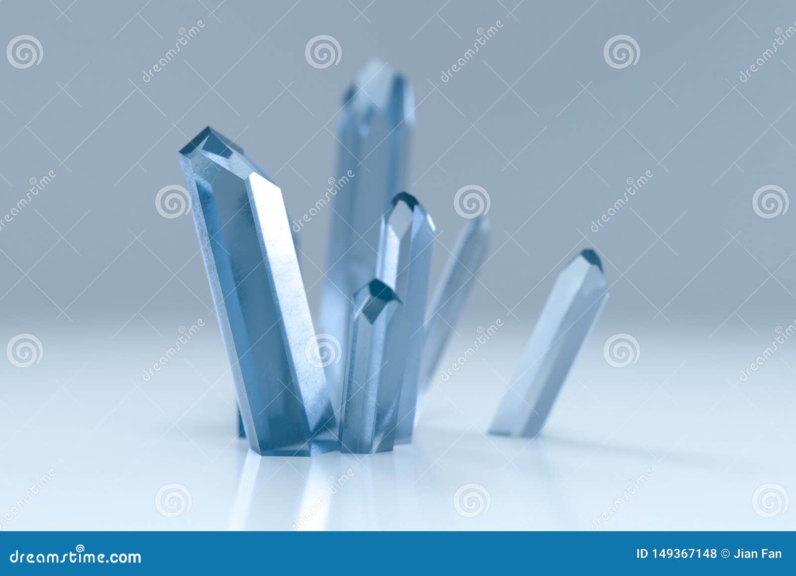 A Cluster of Blue Magic Crystal Gather Together, 3d Rendering Stock ...