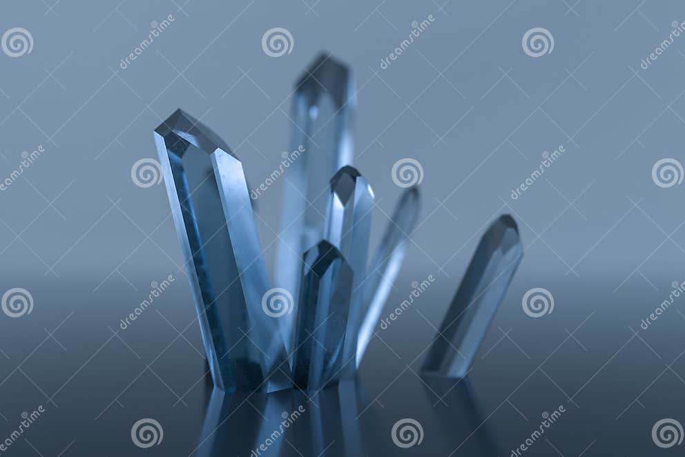 A Cluster of Blue Magic Crystal Gather Together, 3d Rendering Stock ...