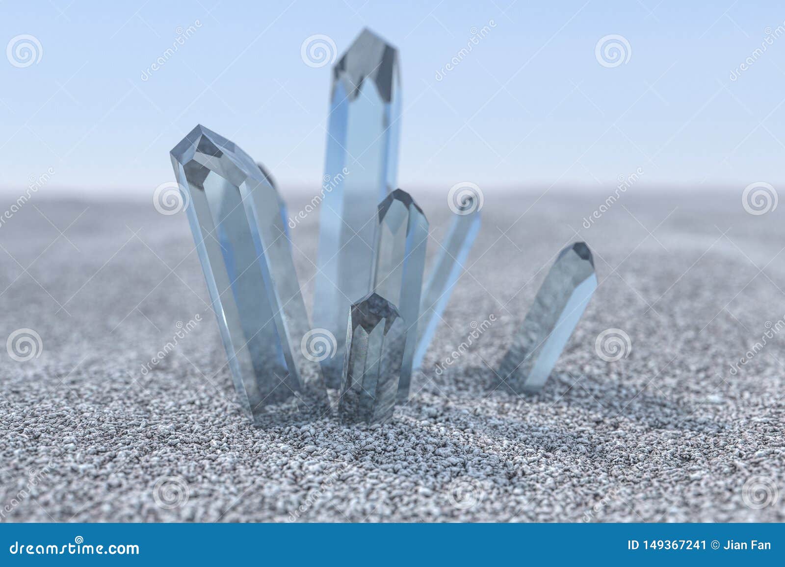 A Cluster of Blue Magic Crystal Gather Together, 3d Rendering Stock ...