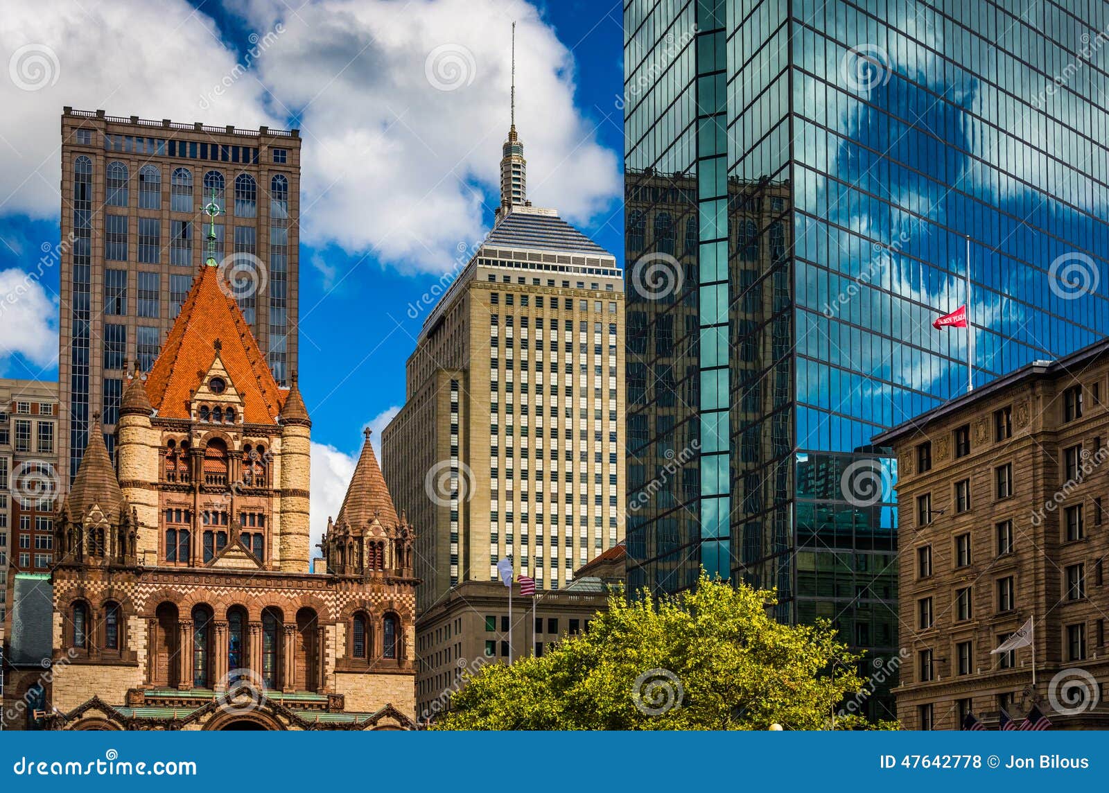 Cluster of Buildings at Copley Square in Boston, Massachusetts. Stock ...