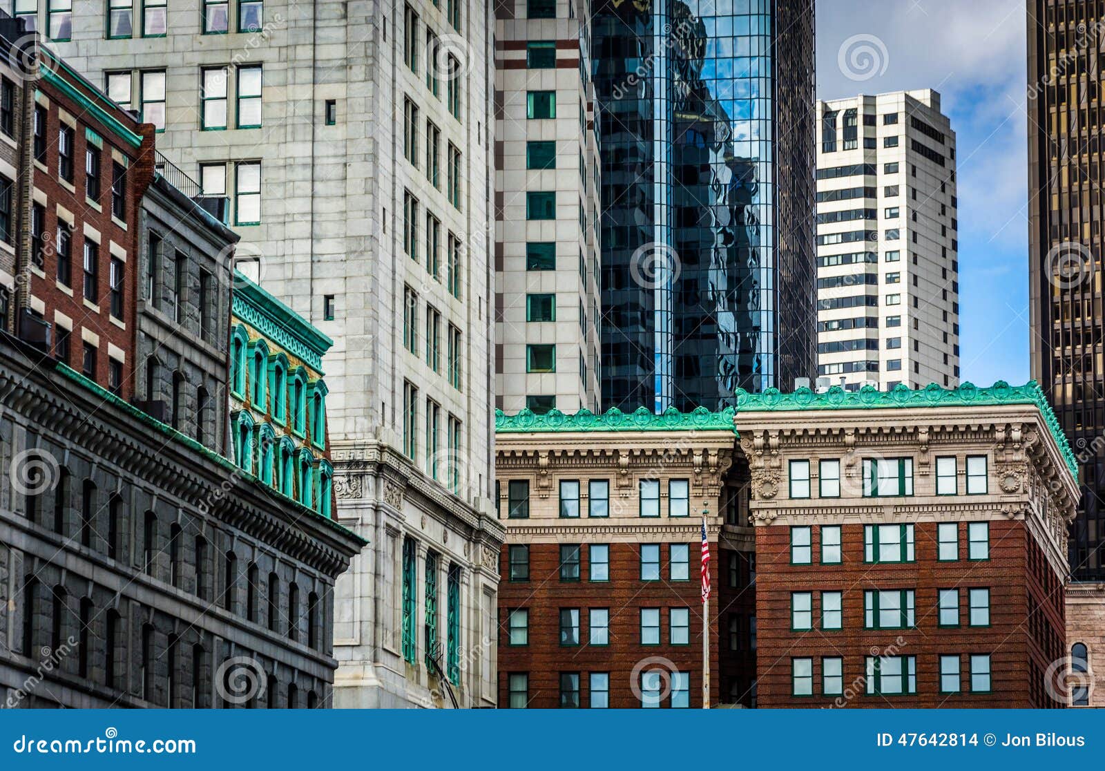 Cluster of Buildings in Downtown Boston, Massachusetts. Stock Photo ...