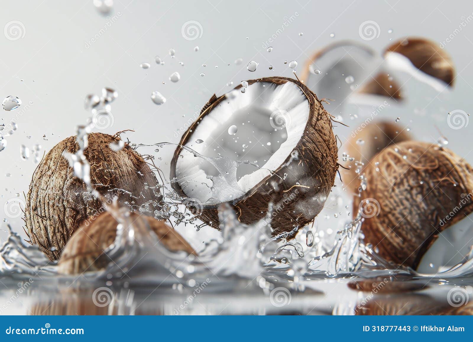 A Cluster of Coconuts Bobbing in the Water, Coconuts Floating in the ...