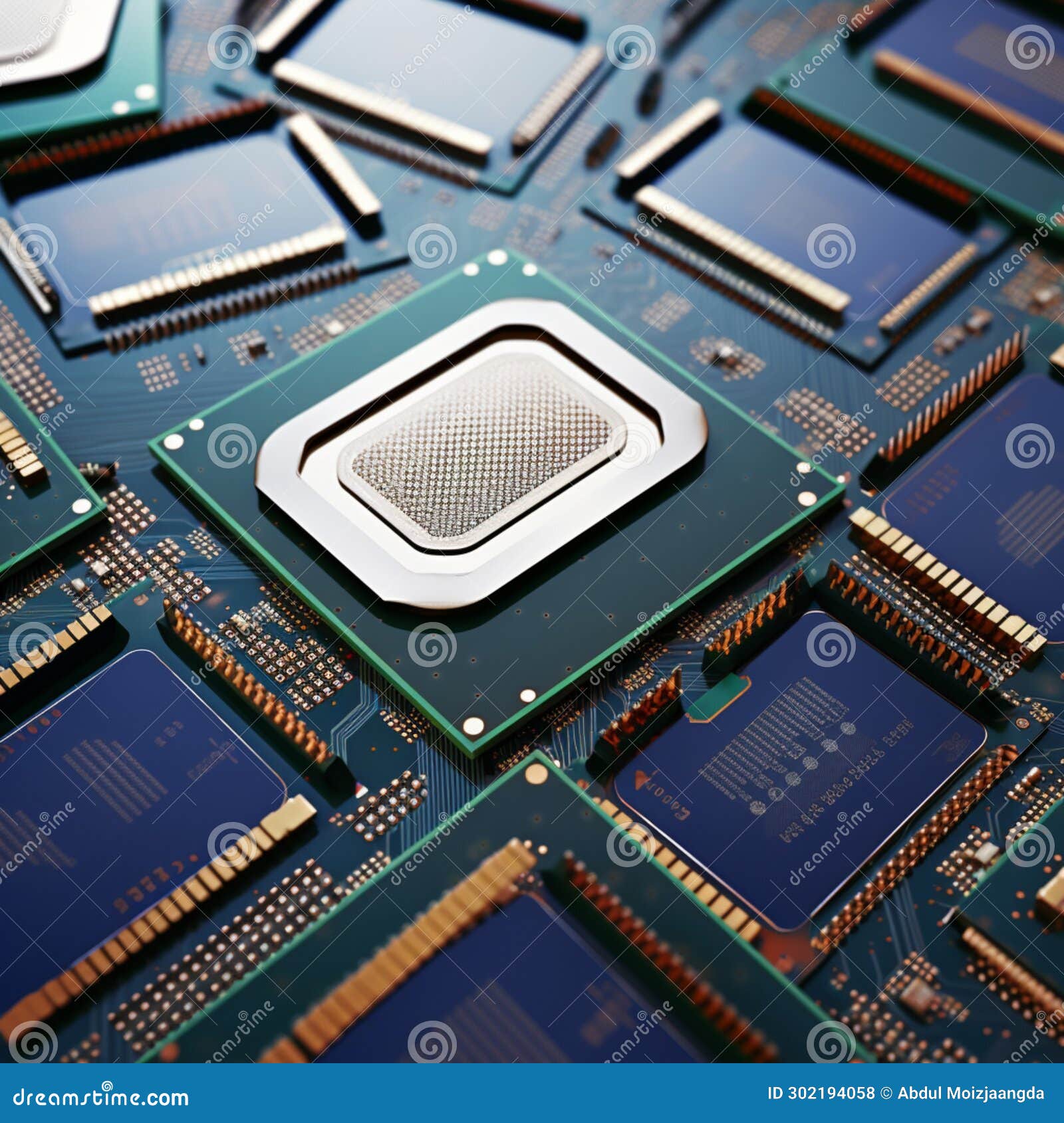 Cluster Of CPUs, Central Processor Units, Isolated On Neutral ...