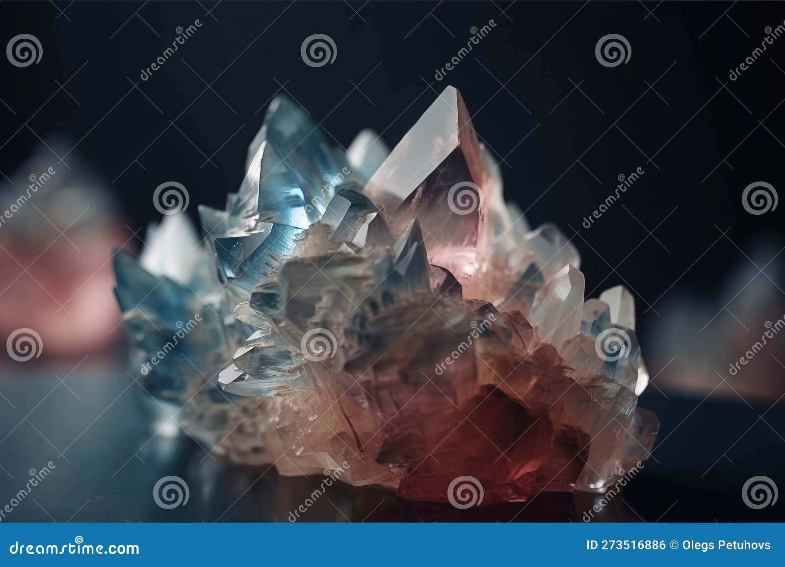 A Cluster of Crystals Sitting on Top of a Table Next To Each Other ...