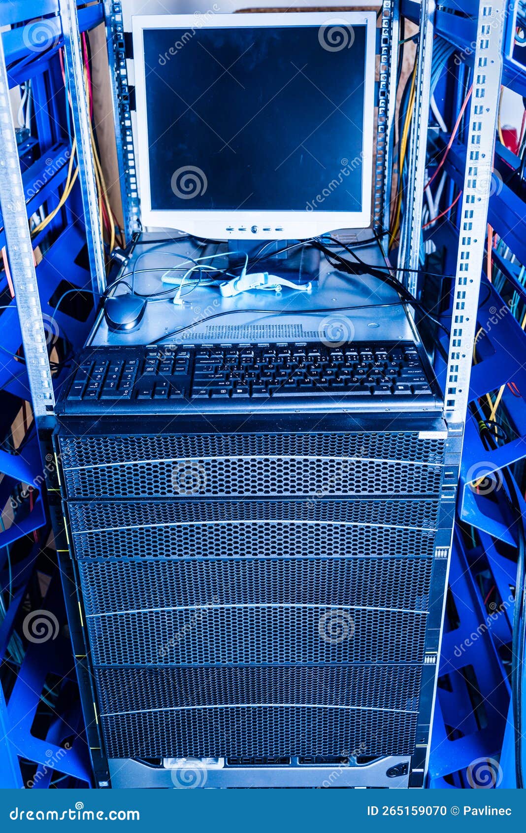 Cluster of Data Storage Hard Drives Inside Server Room with Pers Stock ...
