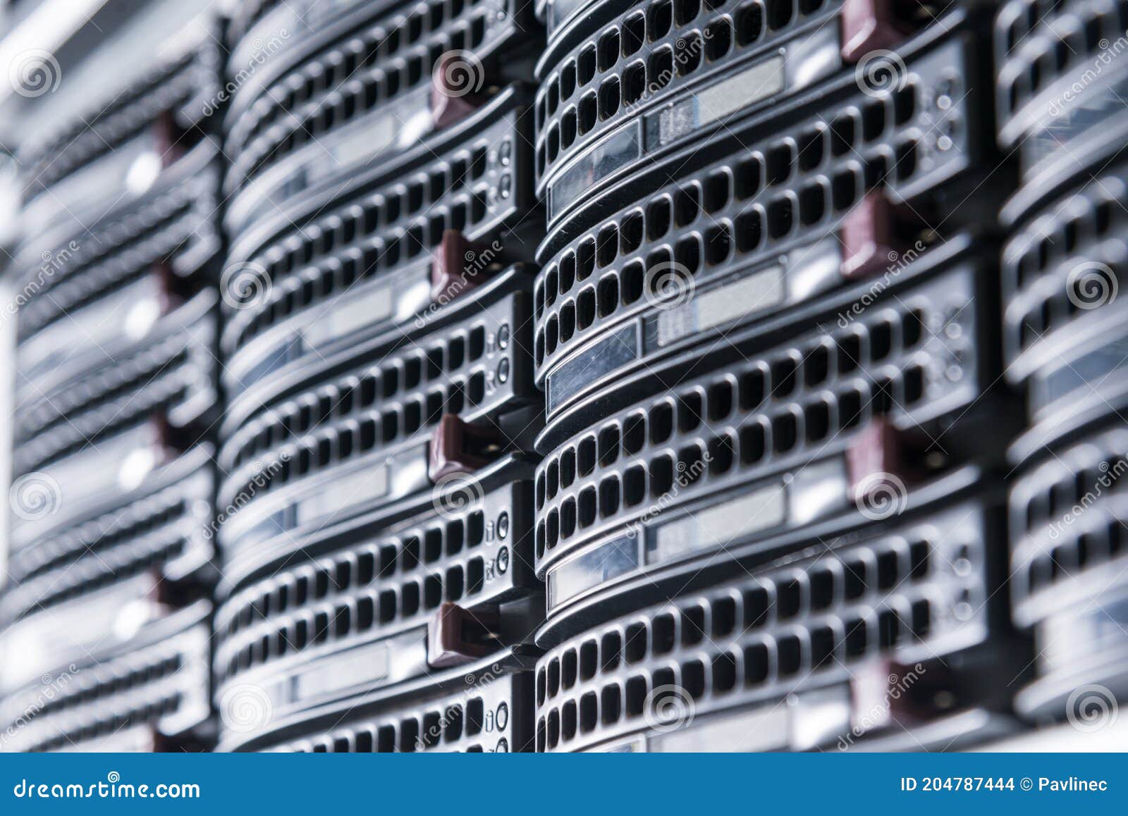 Cluster of Data Storage Hard Drives Inside Server Room Stock Photo ...