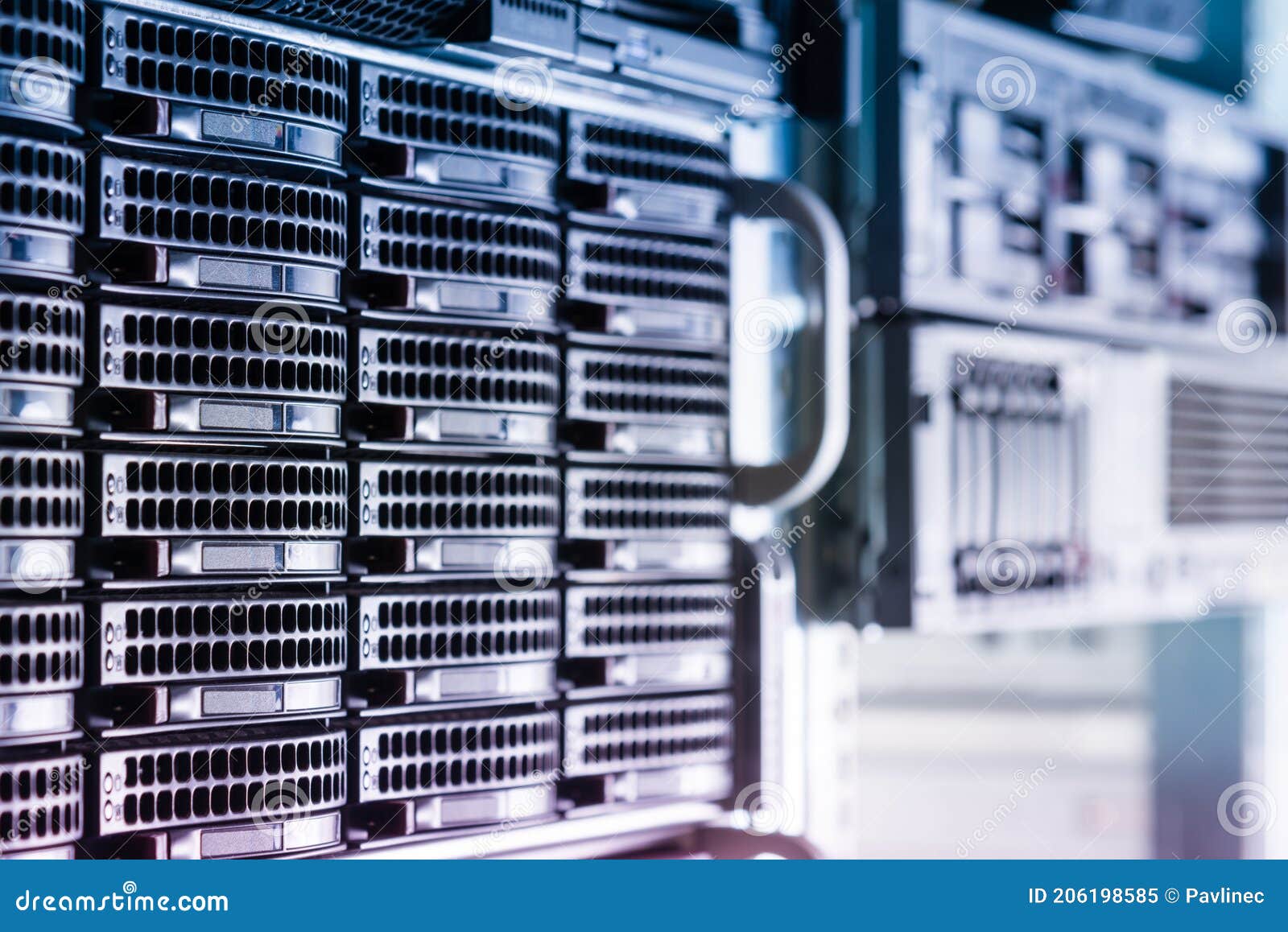 Cluster of Data Storage Hard Drives Inside Server Room Stock Image ...