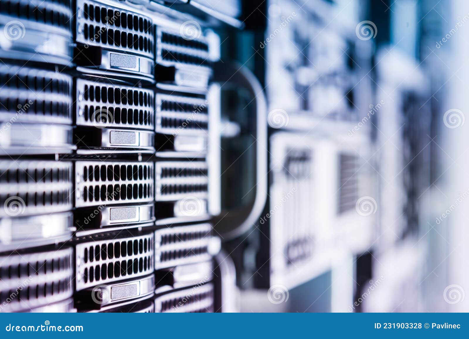 Cluster of Data Storage Hard Drives Inside Server Room Stock Photo ...