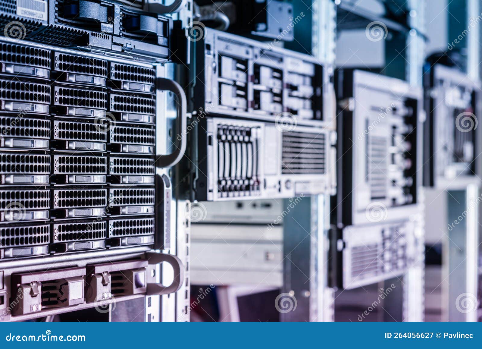 Cluster of Data Storage Hard Drives Inside Server Room Stock Image ...