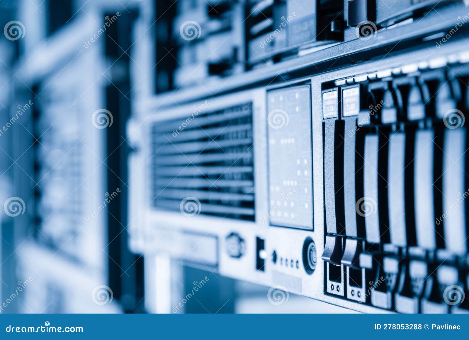 Cluster of Data Storage Hard Drives Inside Server Room Stock Photo ...
