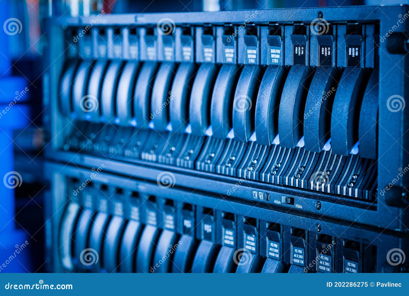 Cluster of Data Storage SSD Hard Drives Inside Server Rack Stock Image ...
