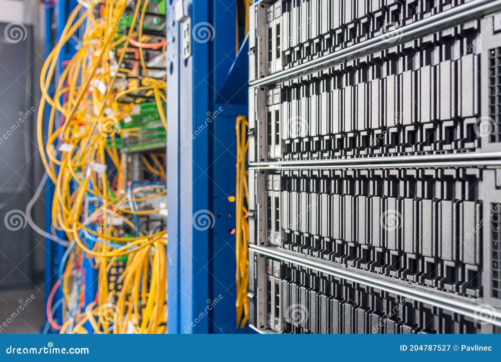 Cluster of Data Storage SSD Hard Drives Inside Server Rack Stock Image ...