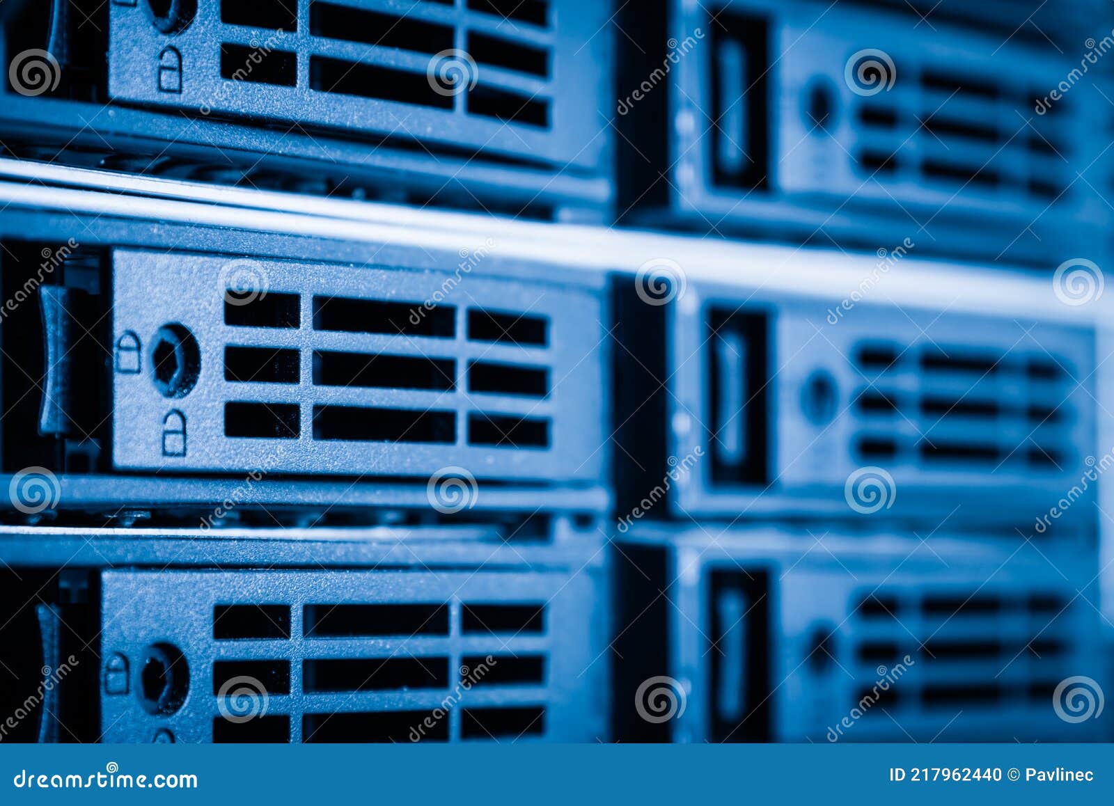 Cluster of Data Storage SSD Hard Drives Inside Server Rack Stock Photo ...
