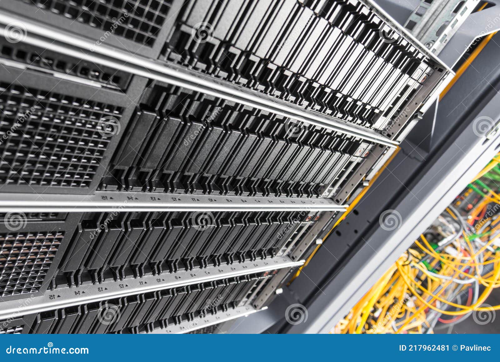 Cluster of Data Storage SSD Hard Drives Inside Server Rack Stock Image ...