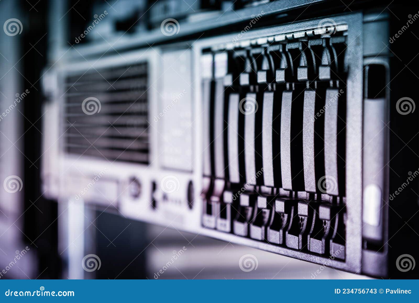 Cluster of Data Storage SSD Hard Drives Inside Server Rack Stock Image ...