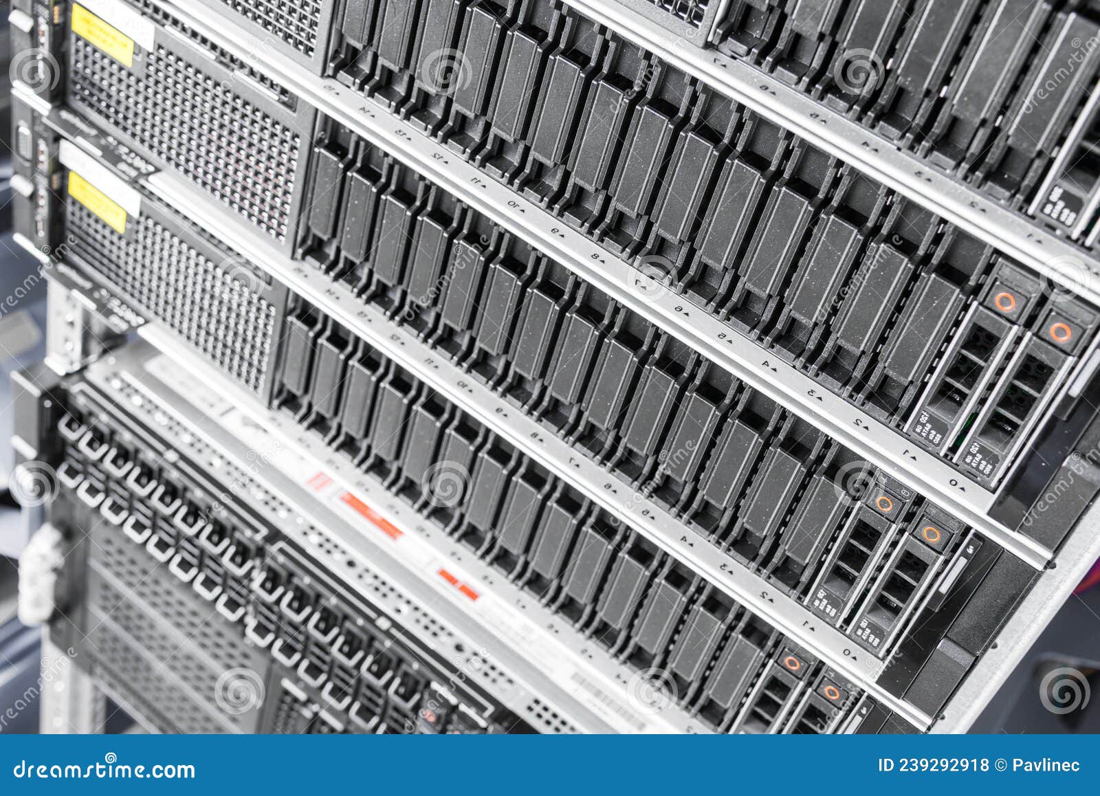 Cluster of Data Storage SSD Hard Drives Inside Server Rack Stock Photo ...