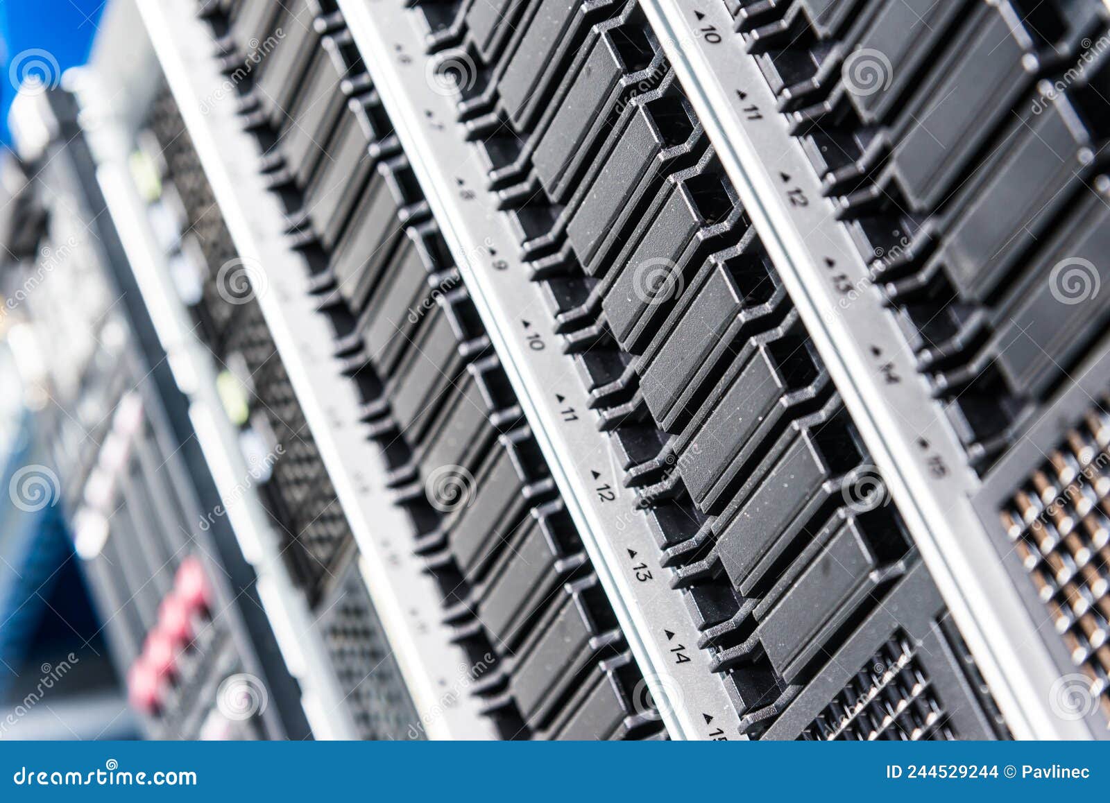 Cluster of Data Storage SSD Hard Drives Inside Server Rack Stock Photo ...