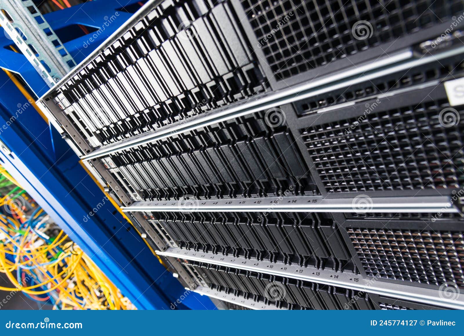Cluster of Data Storage SSD Hard Drives Inside Server Rack Stock Image ...