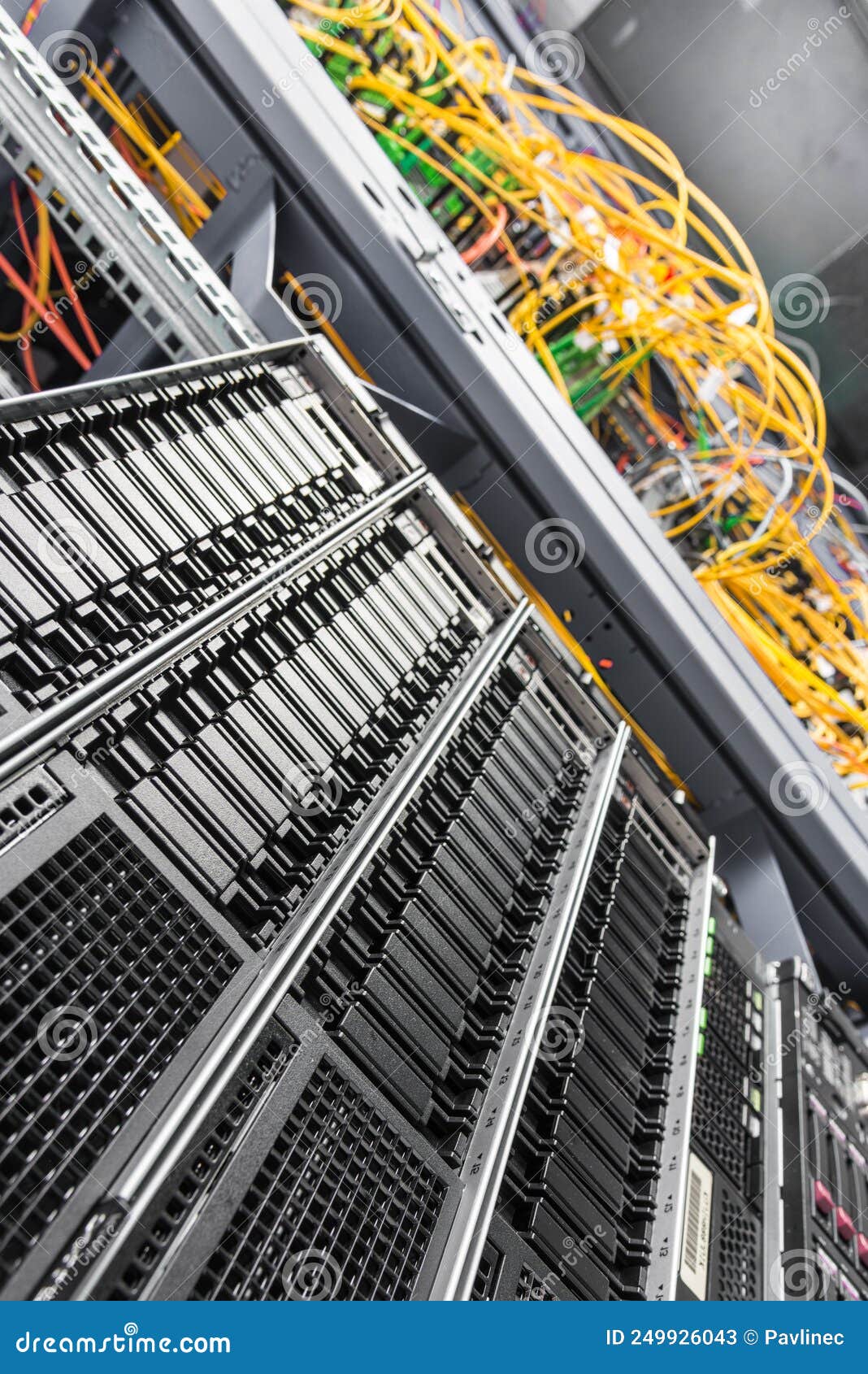 Cluster of Data Storage SSD Hard Drives Inside Server Rack Stock Image ...