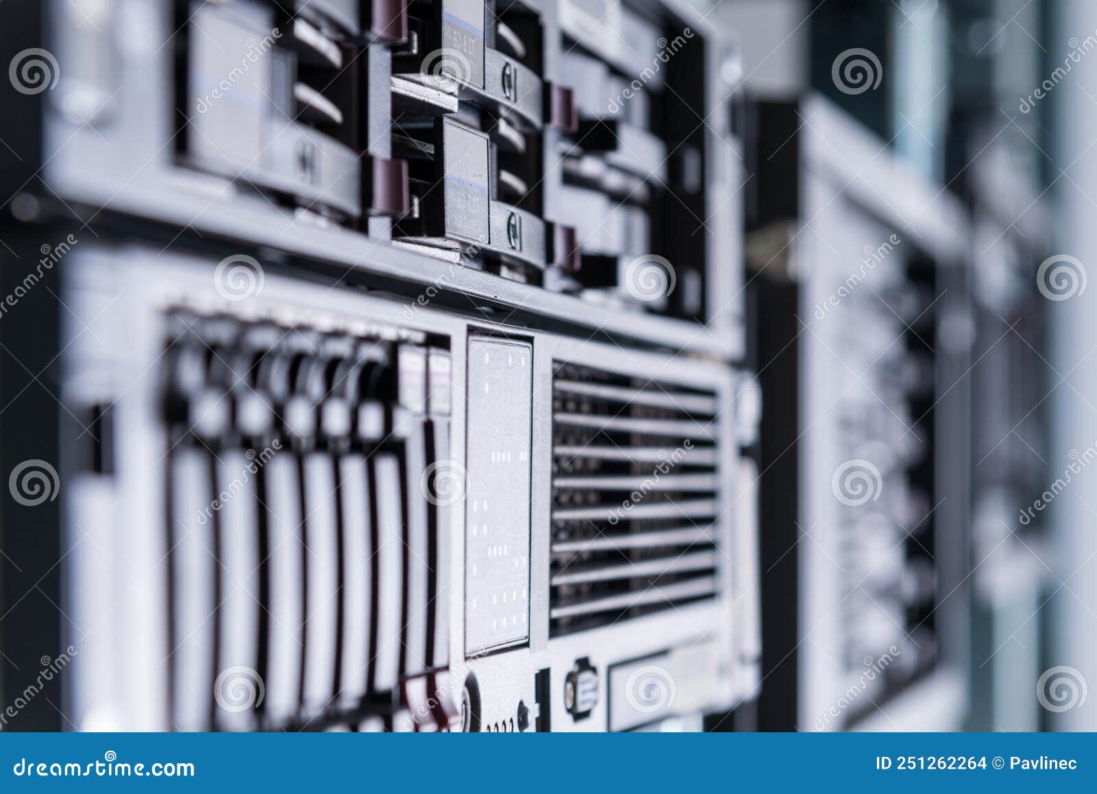 Cluster of Data Storage SSD Hard Drives Inside Server Rack Stock Photo ...
