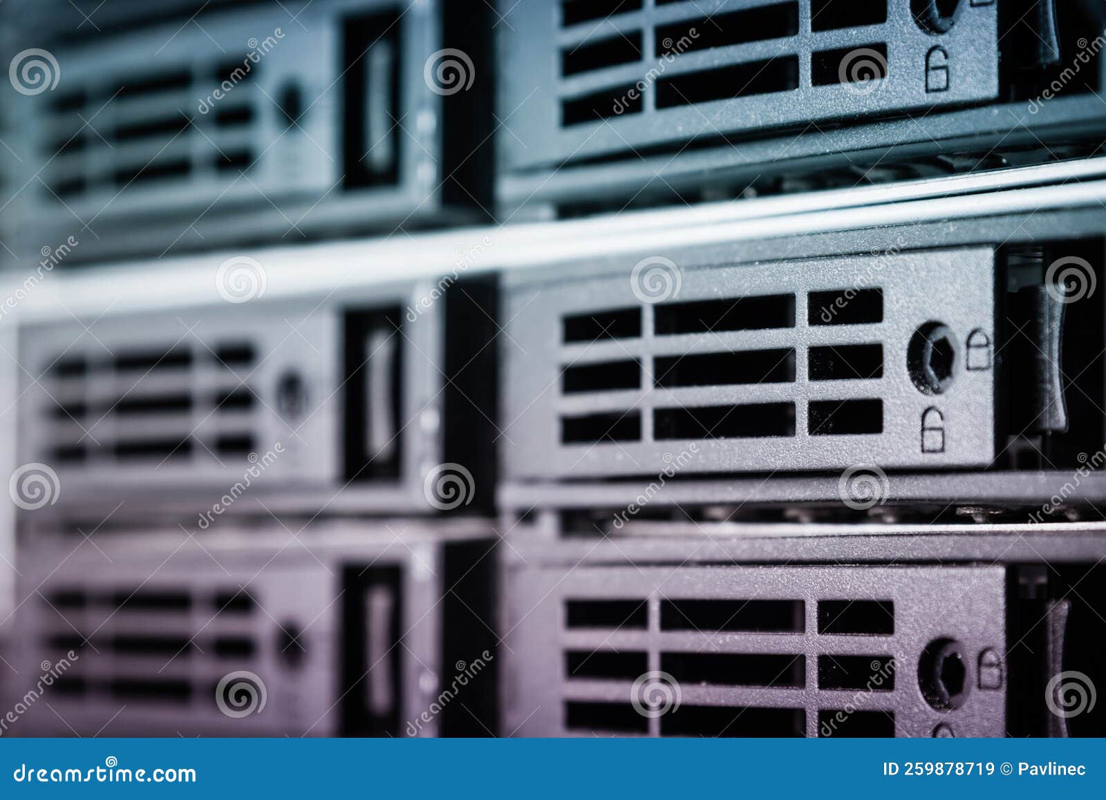 Cluster of Data Storage SSD Hard Drives Inside Server Rack Stock Image ...