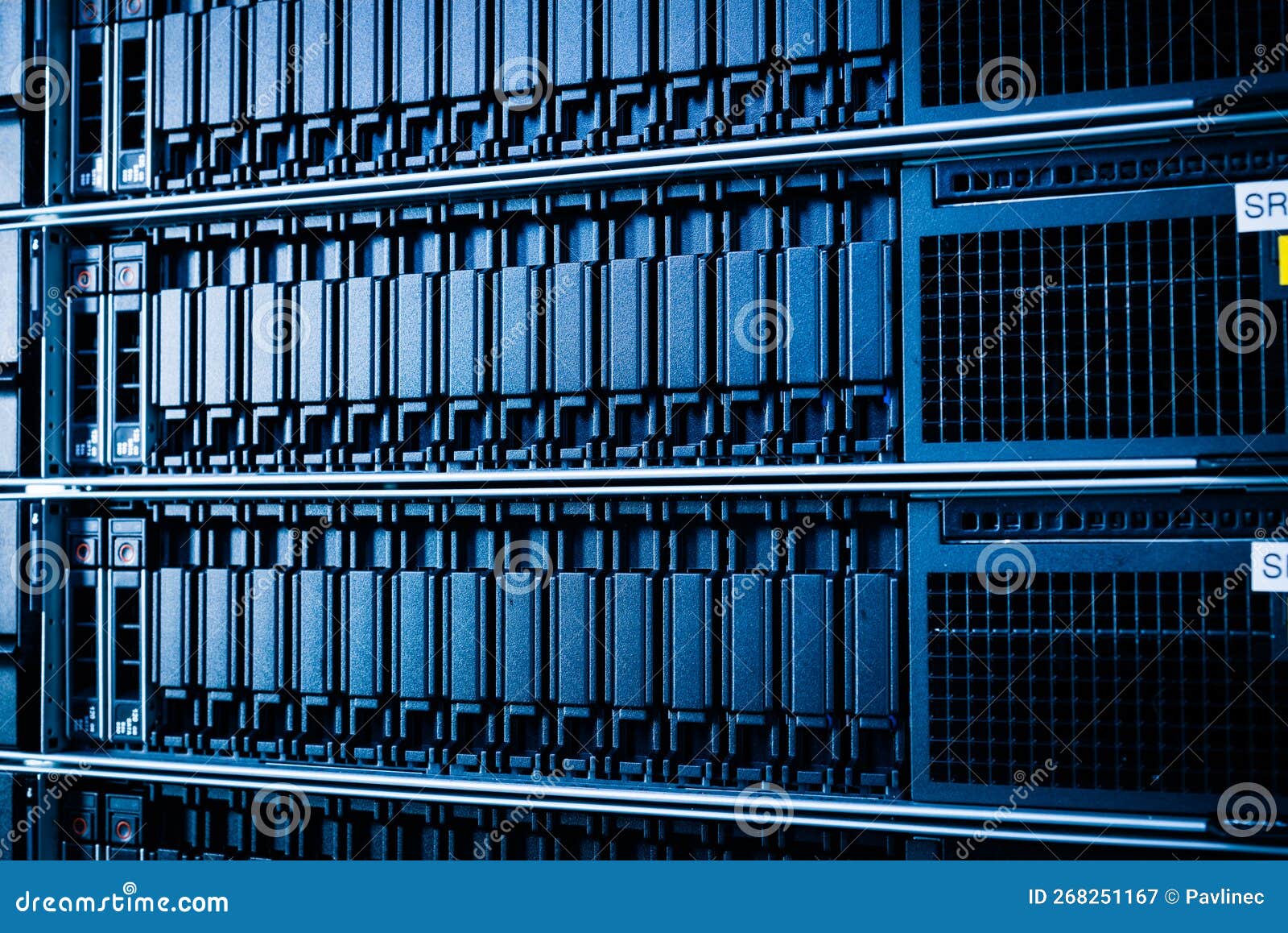 Cluster of Data Storage SSD Hard Drives Inside Server Rack Stock Image ...