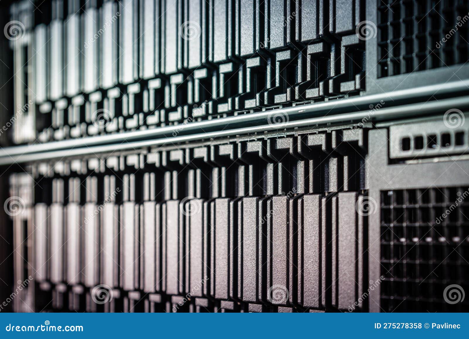 Cluster of Data Storage SSD Hard Drives Inside Server Rack Stock Photo ...