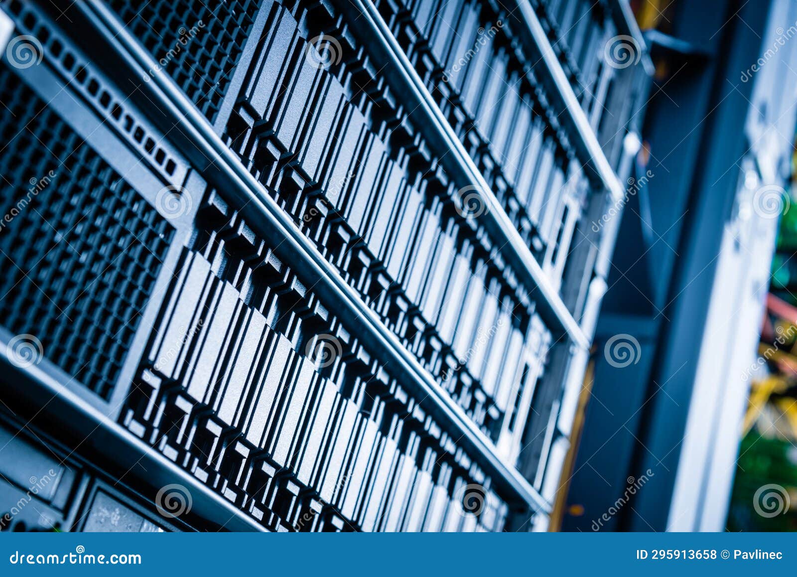 Cluster of Data Storage SSD Hard Drives Inside Server Rack Stock Photo ...