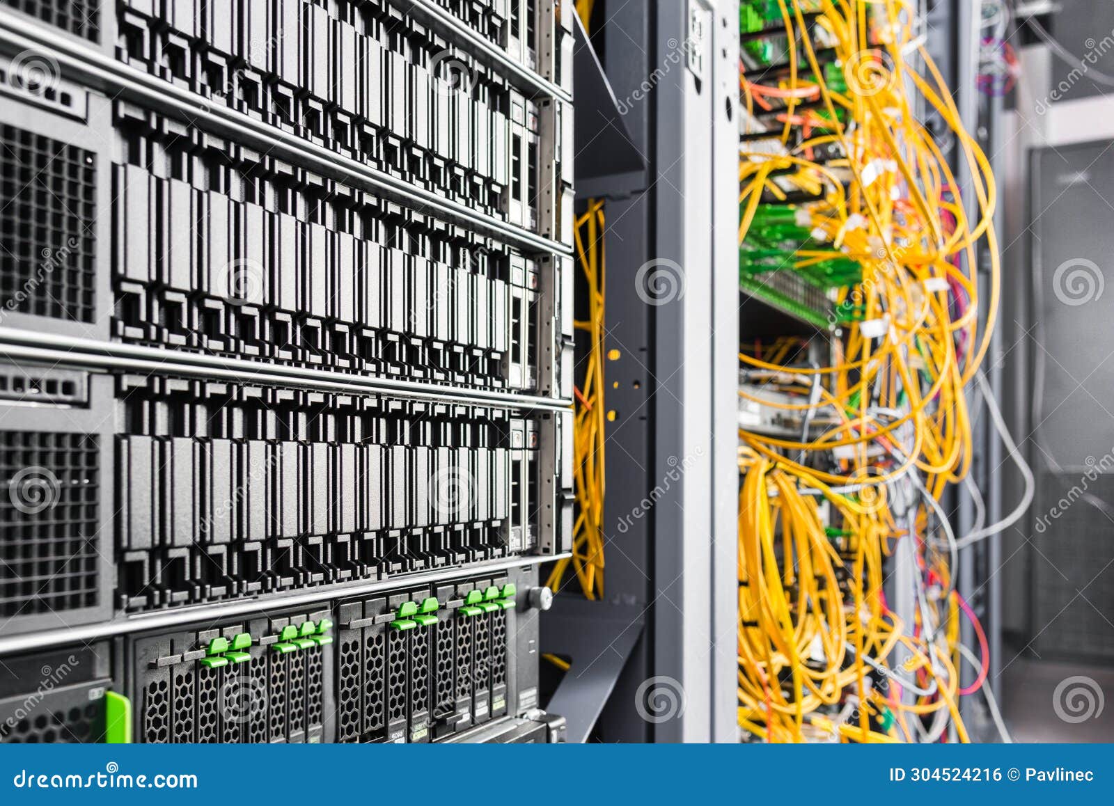 Cluster of Data Storage SSD Hard Drives Inside Server Rack Stock Photo ...