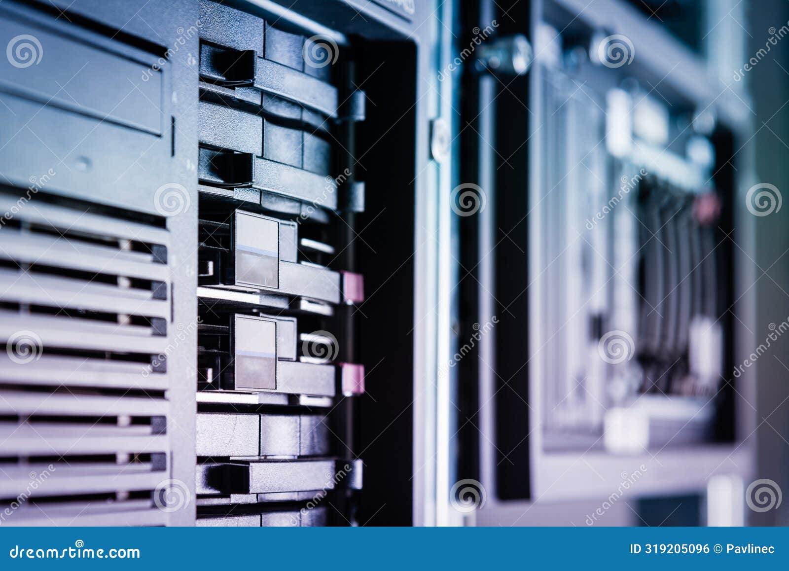 Cluster of Data Storage SSD Hard Drives Inside Server Rack Stock Photo ...