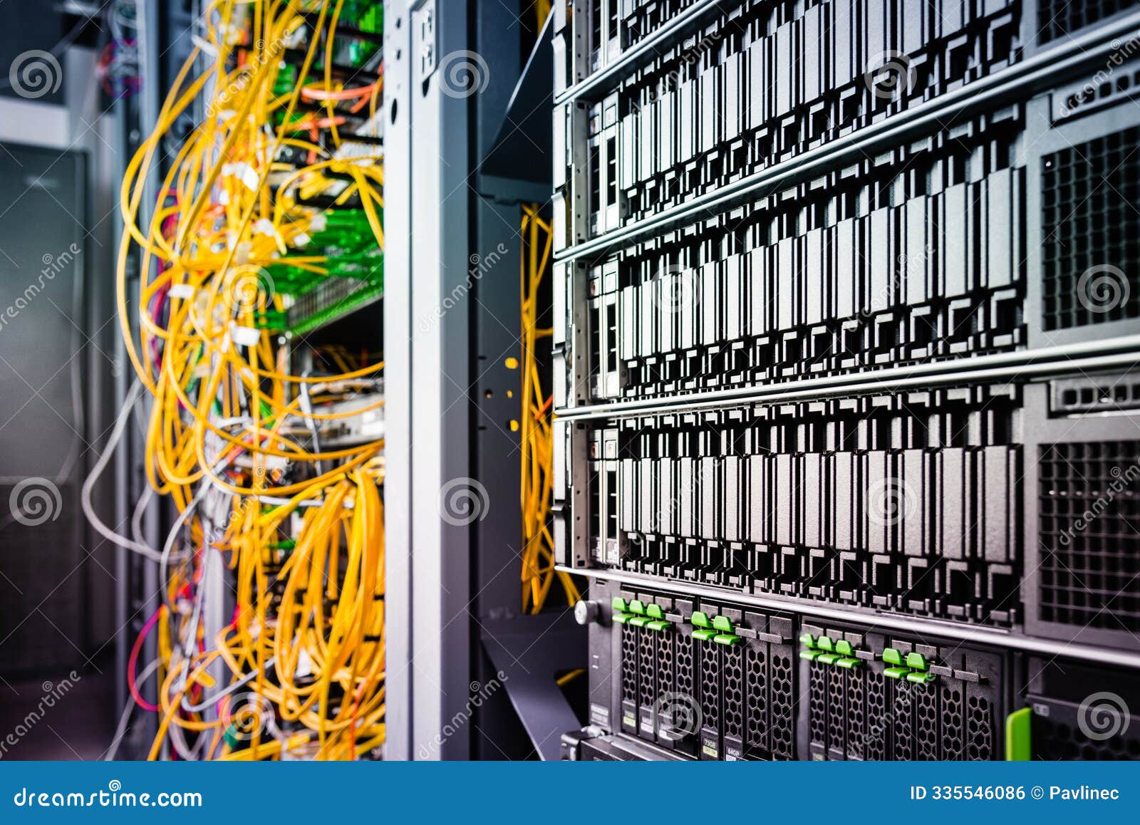 Cluster of Data Storage SSD Hard Drives Inside Server Rack Stock Photo ...
