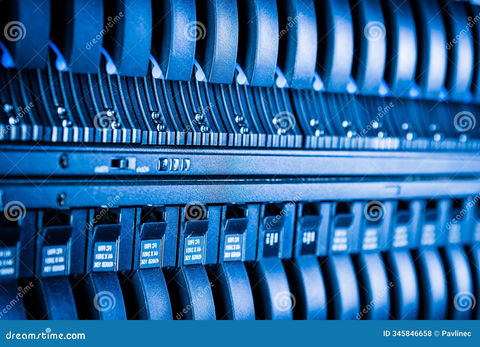 Cluster of Data Storage SSD Hard Drives Inside Server Rack Stock Photo ...