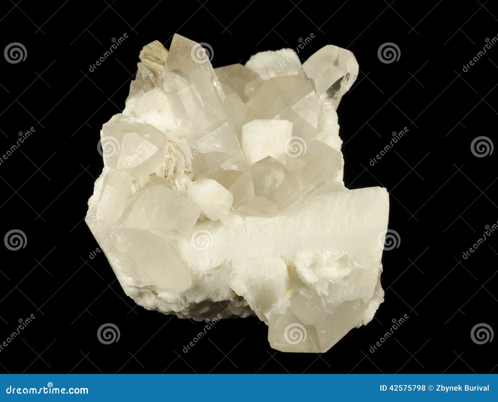 Cluster of Feldspar, Quartz and Topaz Crystals Stock Photo - Image of ...