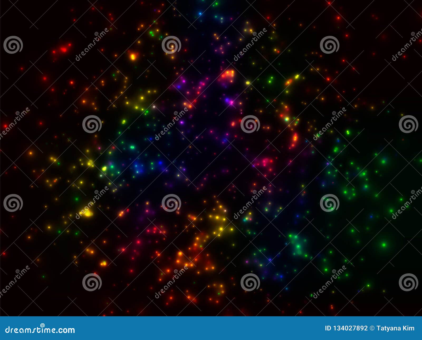 A Cluster of Glowing Lights of Different Sizes. Starlight. the City ...