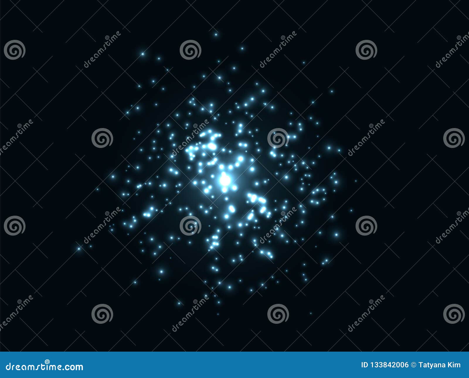 A Cluster of Glowing Lights of Different Sizes. Starlight. the City ...