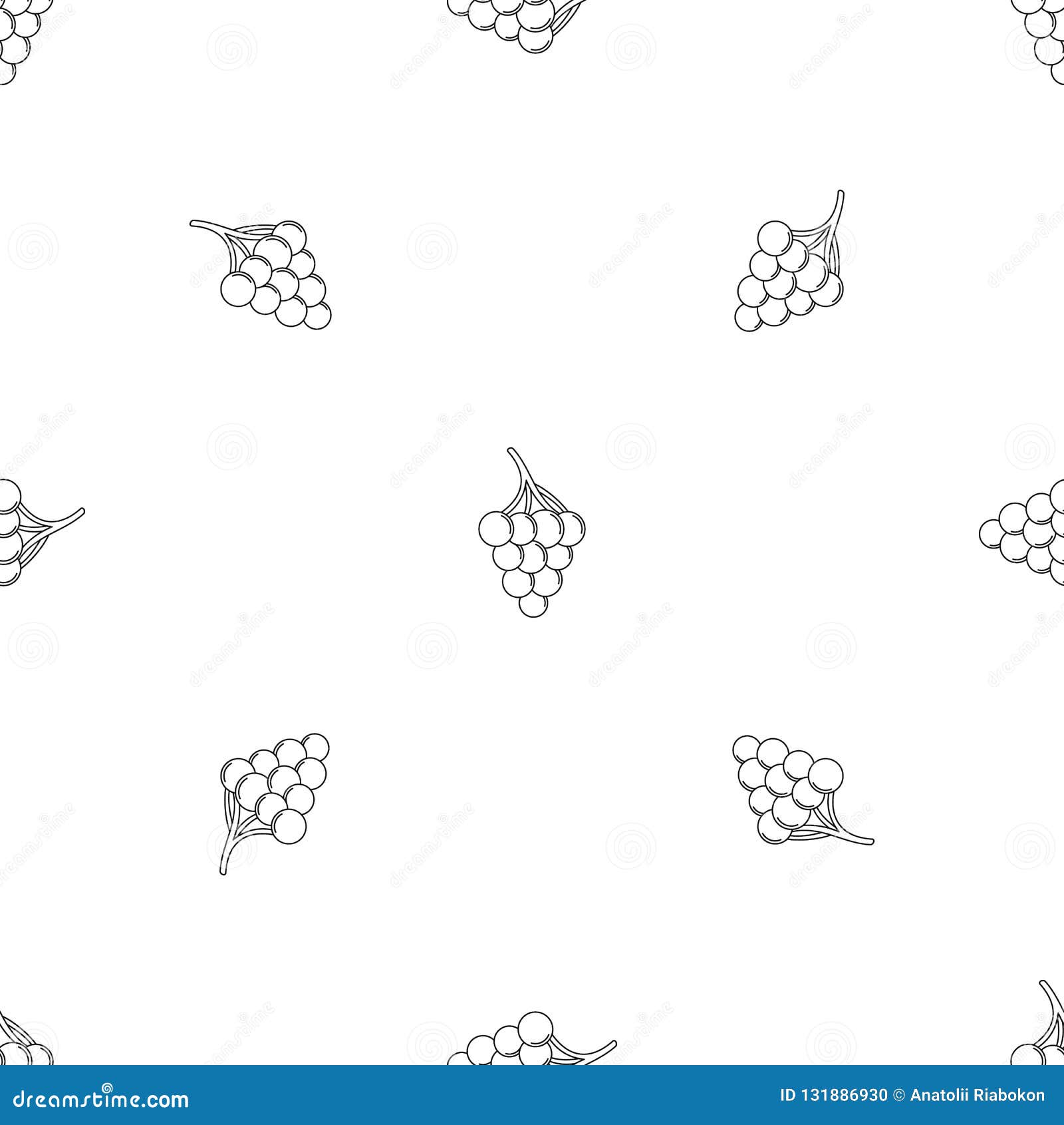 Cluster Grape Pattern Seamless Vector Stock Vector - Illustration of ...