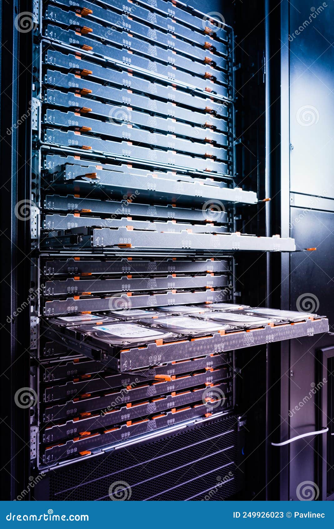 Cluster of Hard Drives Inside Open Tray Stock Image - Image of hardware ...