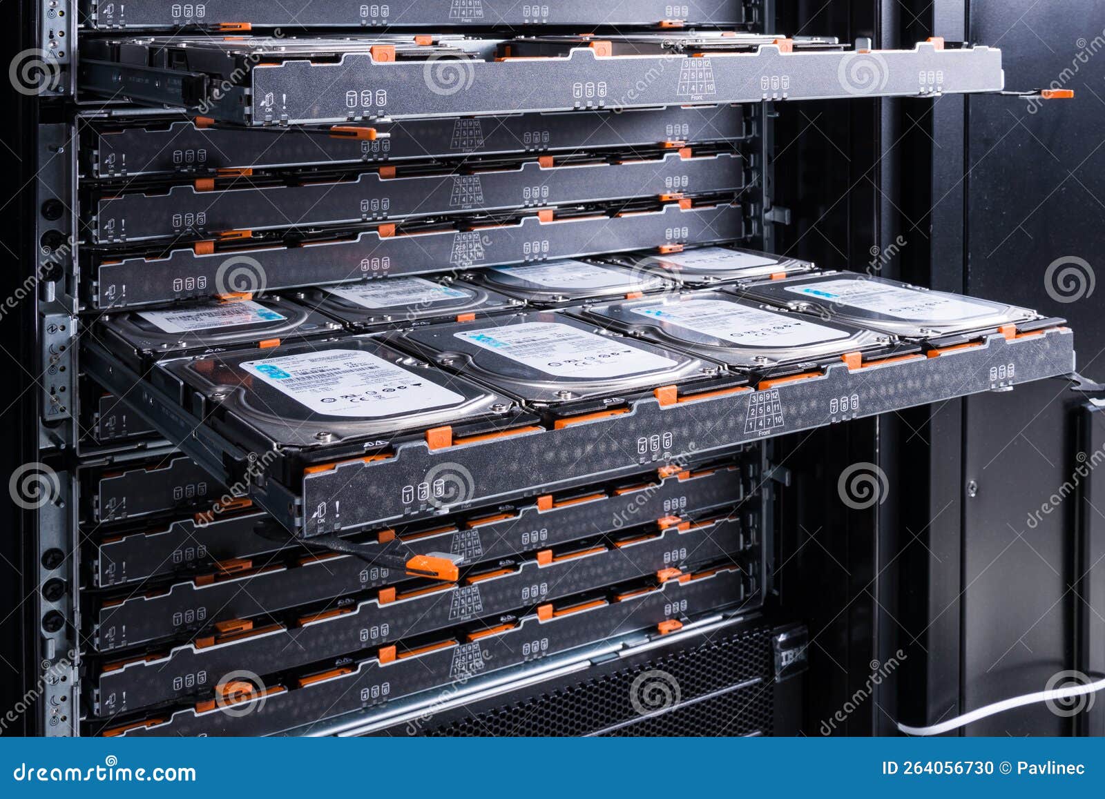 Cluster of Hard Drives Inside Open Tray Stock Photo - Image of hosting ...